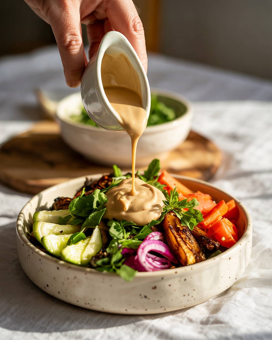 🥗 Maple Roasted Veggie Power Bowl with Creamy Tahini Dressing (Cozy ...