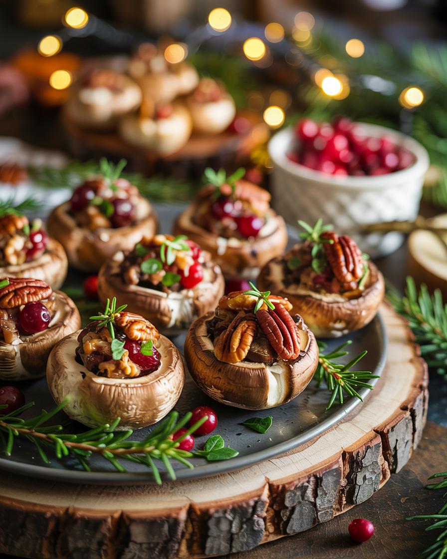 ⭐ Cranberry Pecan Stuffed Mushrooms (Festive Vegan Holiday Appetizer ...