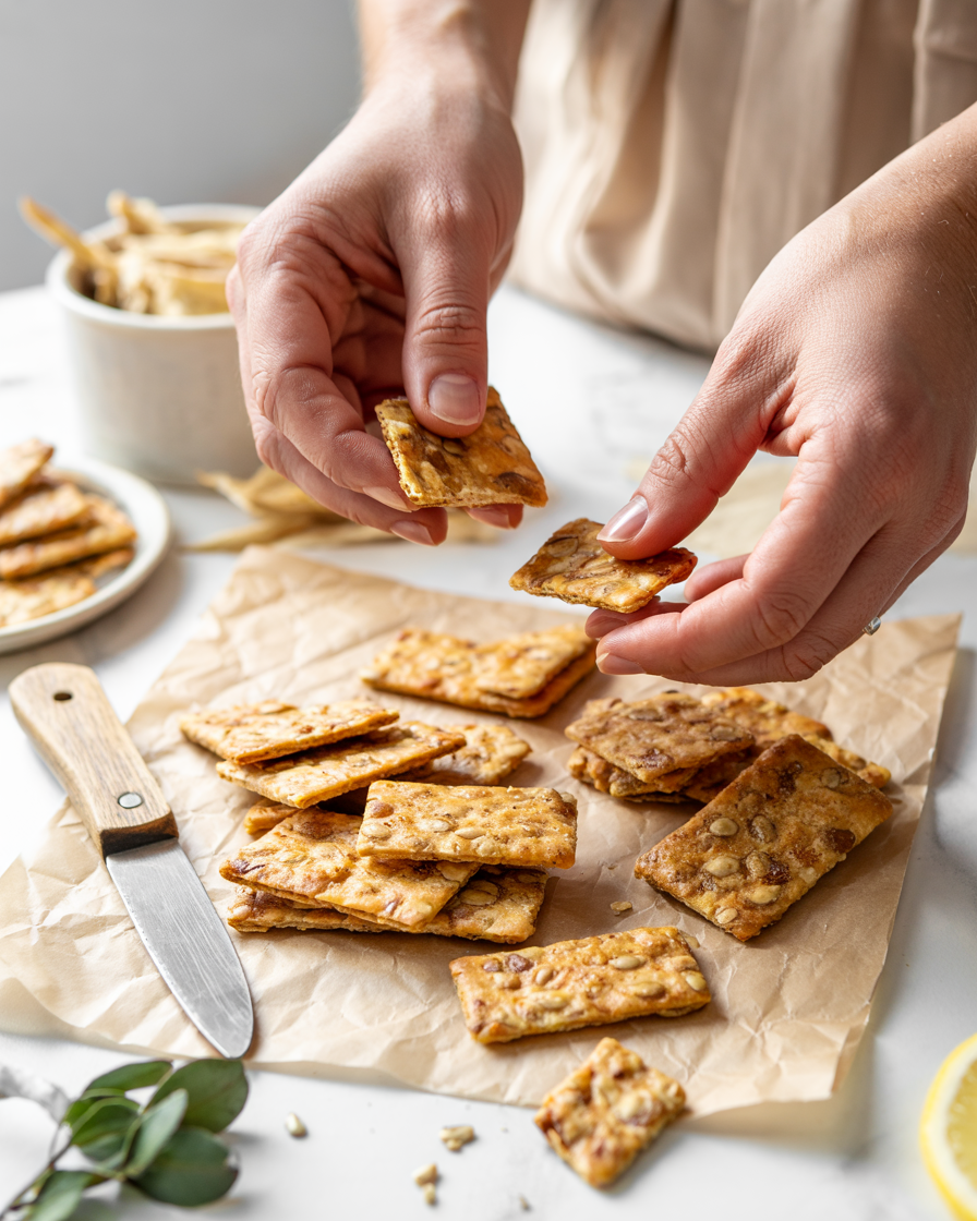 No-Bake Seed Crackers (High-Protein, Crunchy & Snackable ...