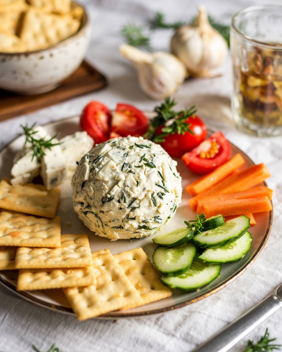 Light Vegan Garlic Herb Cheese Ball (High-Protein & Snack-Ready ...
