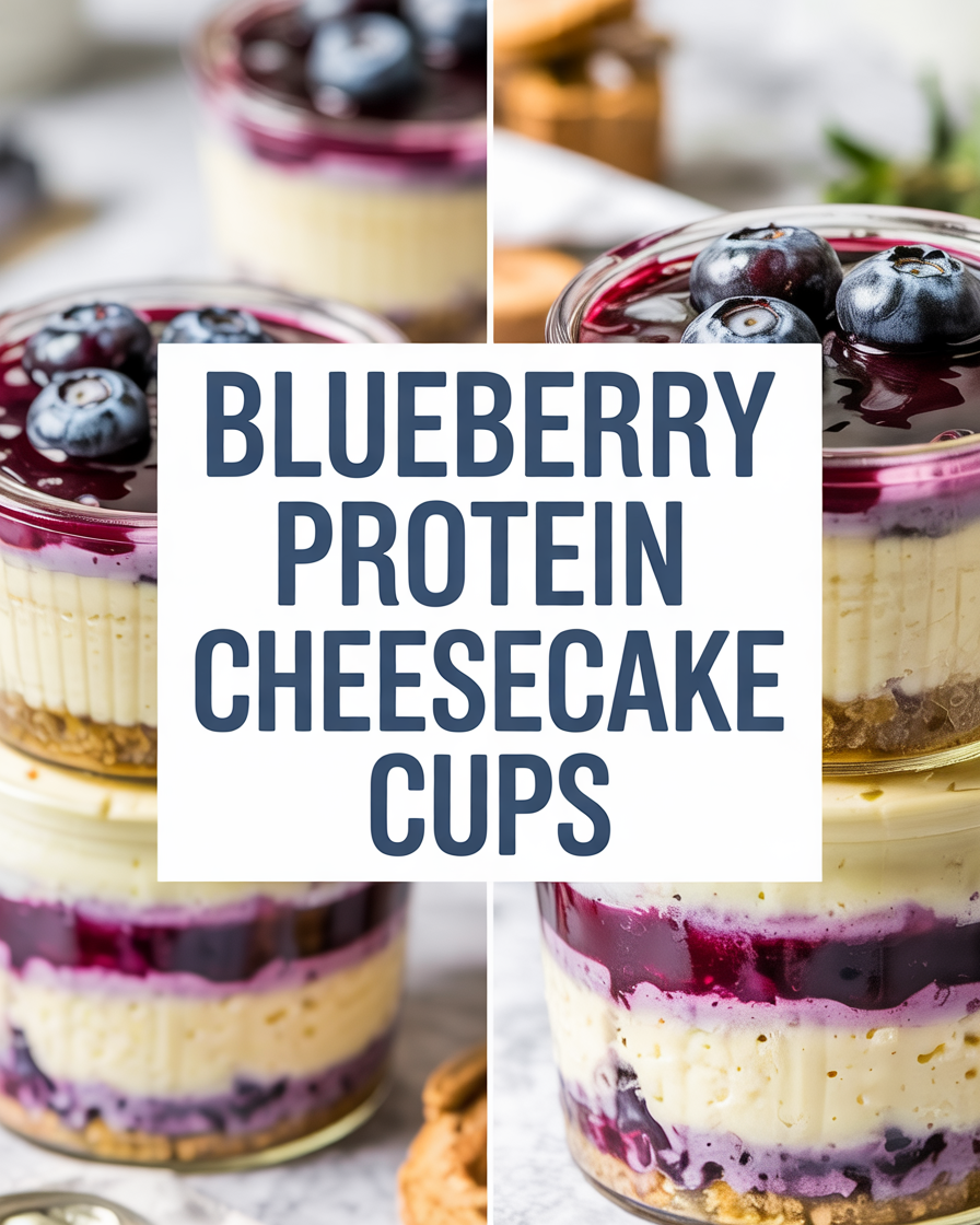 Blueberry Protein Cheesecake Cups (No-Bake, Creamy & High-Protein ...