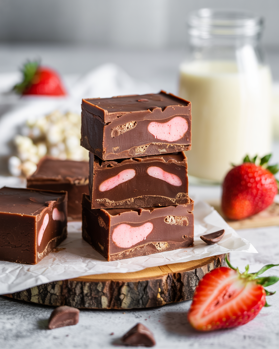 Chocolate Strawberry Protein Fudge (No-Bake, Sliceable & Valentine’s ...
