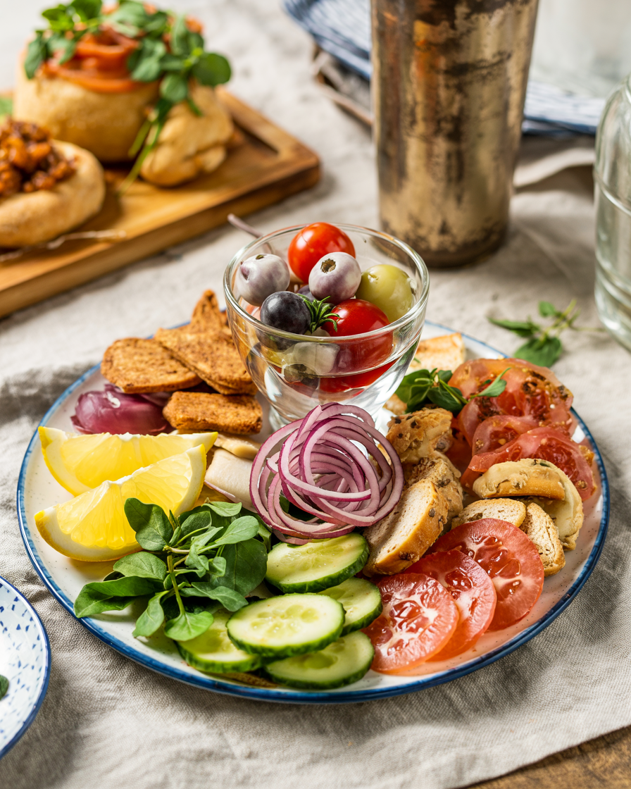Savory Girl Snack Plate with Lemon Herb Hummus - dreamlifecooking
